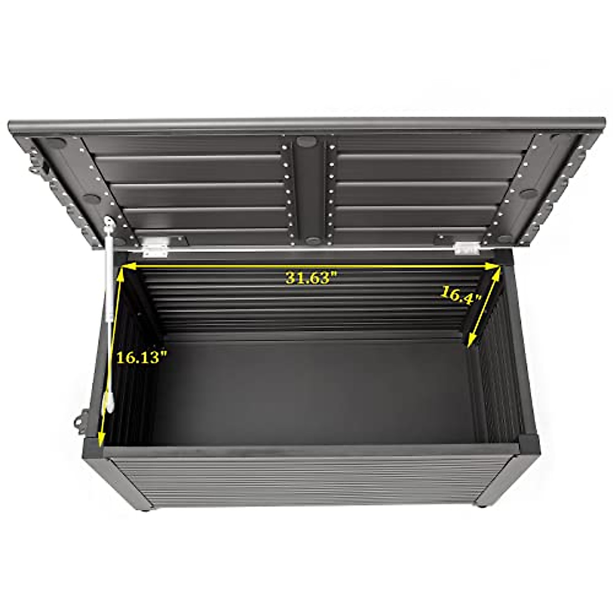 TECSPACE 100KG bearing capacity, swimming pool/indoor/outdoor storage box ，100% Aluminum Deck Box Outdoor/Indoor Storage Box Waterproof,Japanese Environmental Spray &Sun Protection Technology,Black Patio Storage Box For Cushion,Garden Tools,Pool Toys