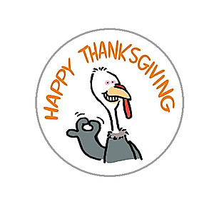 Assorted Thanksgiving Envelope Seals - 1.2" Fun Thanksgiving Stickers - 144 Stickers