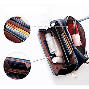 Free Yoka Small Crossbody Bags Purse for Women Cell Phone Handbags Women's Fashion Shoulder Bag and Card Holder Wallet Navy Blue