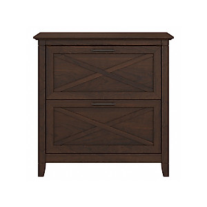Bush Furniture Key West 2 Drawer Lateral File Cabinet in Bing Cherry
