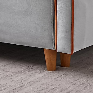 Hombay Velvet Convertible Sleeper Sofa Bed, Pull-Out Folding Couch Loveseat with Storage and Pillows for Living Room Bedroom Office (Gray)