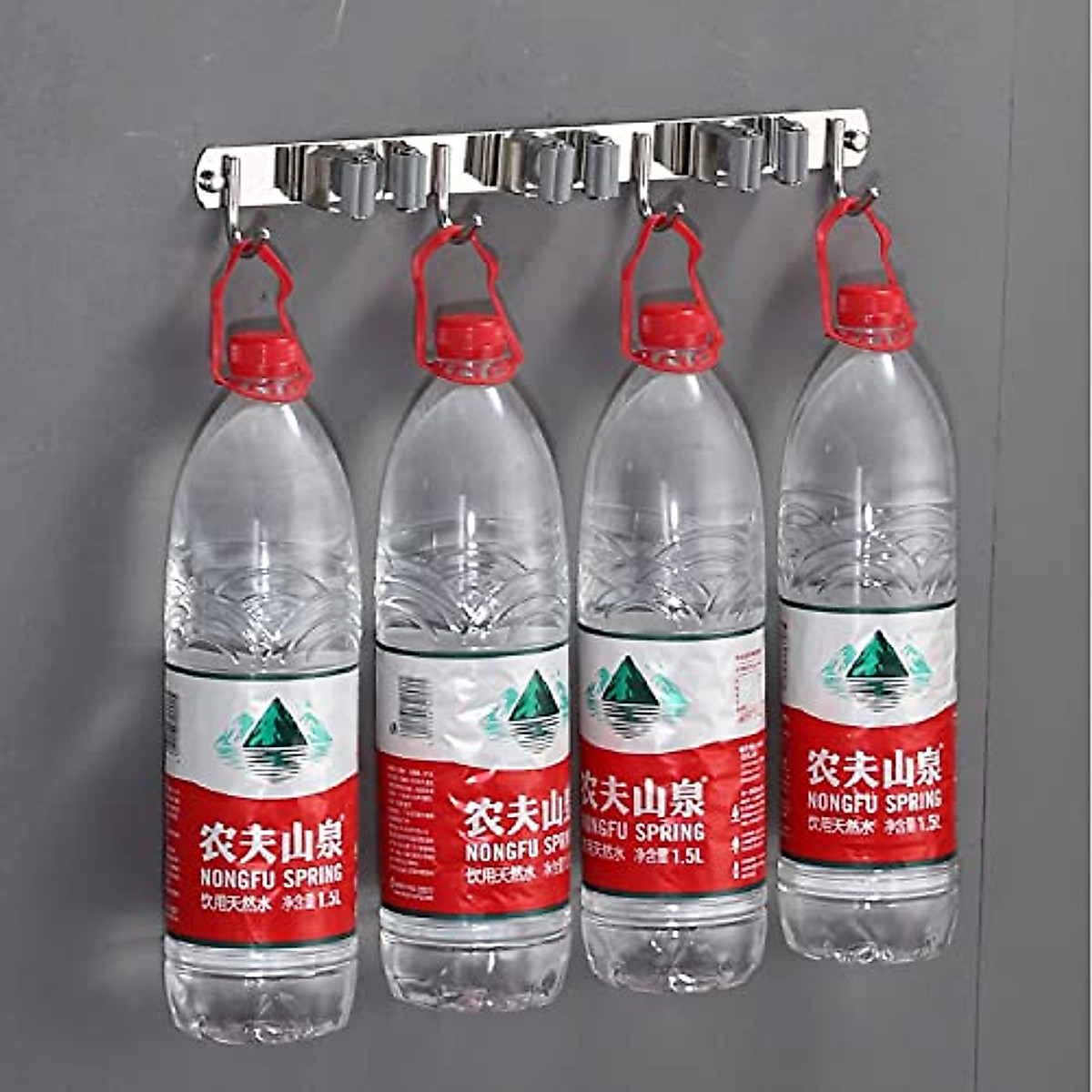 CRSUSUKJ Broom and Mop Holder Wall Mounted, Broom Hanger, Broom Holder, Stainless Steel Heavy Duty Broom Racks, Heavy Duty Storage Organization for Home Kitchen Garden Garage Room(3 Racks 4 Hooks)