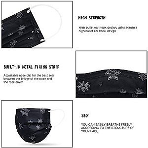 50 Pack Black Disposable 3 Ply Individually Wrapped Face Masks For Daily Protection