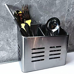 AItaf Utensil Holder Utensil Drying Rack Stainless Steel Utensil Holder Utensil Drying Rack Metal Utensil Caddy Utensil Holder Canister Stainless Steel Kitchen Utensils Holder for Home Restaurant