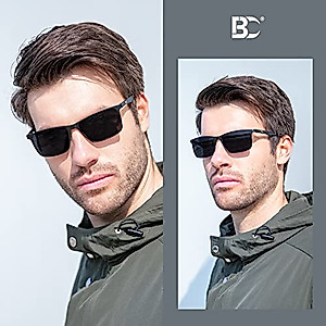 BIRCEN Mens Sunglasses Polarized UV Protection: Classic Shades for Men Driving Fishing with Al-Mg Metal Frame