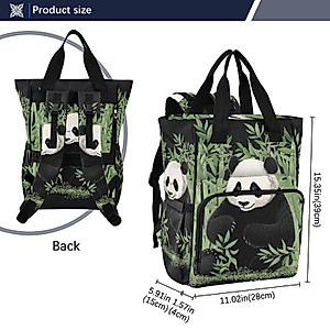 xigua Panda Bear Black Diaper Bag Backpack Multi Function Baby Changing Bags Waterproof Large Capacity Travel Back Pack for Mom Dad