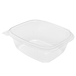 Karat 200 Count Clear PET Hinged Deli Take Out Containers - 32 oz Plastic Clamshell Food Containers, Disposable Square to Go Boxes, Ideal for Pasta Salads, Fruit, Deli Sides and More, FP-HDC32