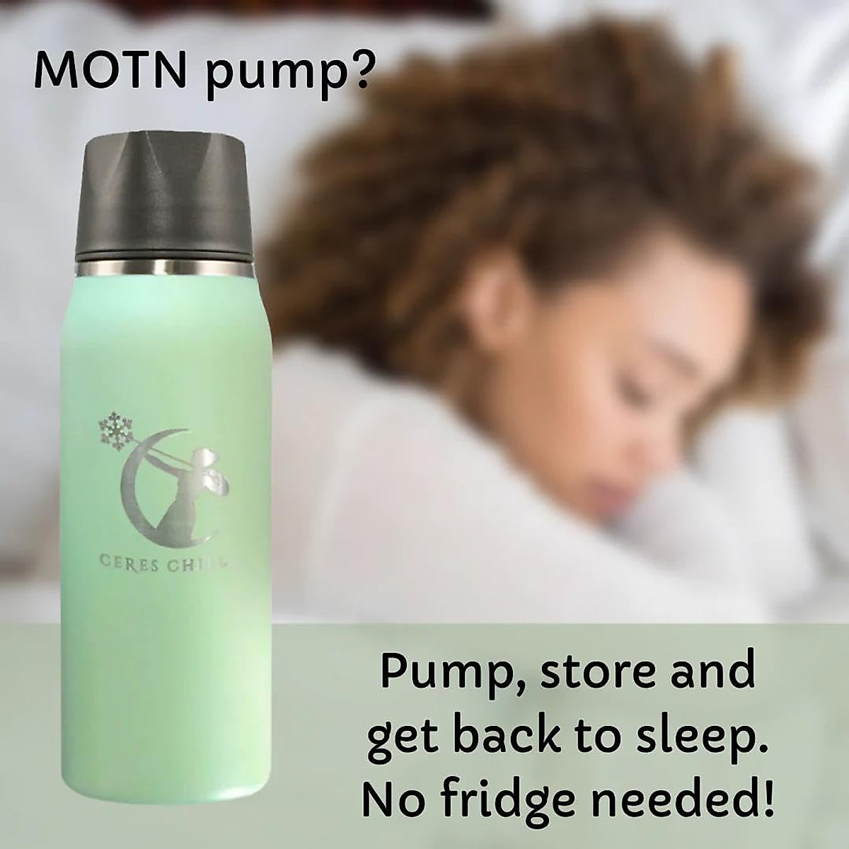 Breastmilk Chiller Reusable Storage Container by CERES CHILL | Keeps Milk Safe for up to 20 Hours | Connects w/Major Pumps (1 Chiller, Zen Green)