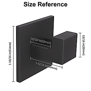 LBSYSLB Towel Hook,2 Pack Black Coat Hooks,Clothes Robe Hooks Hanger,Wall Mounted Adhesive Hooks for Bathroom Kitchen Garage Hotel