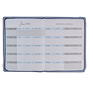 Christian Art Gifts 2023 18-Month Women's Faux Leather Personal Planner/Organizer w/Zipper Closure: Joy of the Lord is My Strength - Nehemiah 8:10 Bible Verse, Aug 2022-Jan 2024, Soft Blue, Large