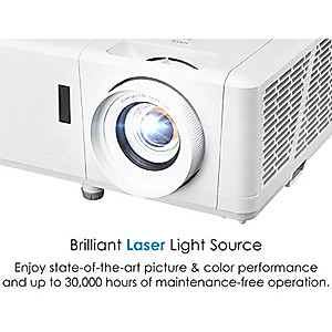 Optoma HZ39HDR Laser Home Theater Projector with HDR | 4K Input | 4000 lumens | Lamp-Free Reliable Operation 30,000 hours | Easy Setup with 1.3X Zoom | Quiet Operation 32dB | Crestron Compatible,White