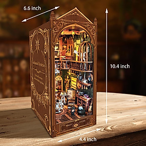 Book Nook Kit, Magic Store Dollhouse 3D Puzzle Booknook Bookshelf Insert Decor Alley DIY Miniature House Kit with Led Light Crafts for Adults and Teens to Build-Creativity Gift