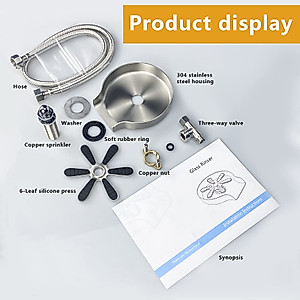 Icelily Glass Rinser for Kitchen Sink, Bottle Washer, Bar Glass Washer, Cup Cleaner Rinser, Faucet Glass Rinser, Kitchen Sink Accessories, Stainless Steel Brushed Nickel