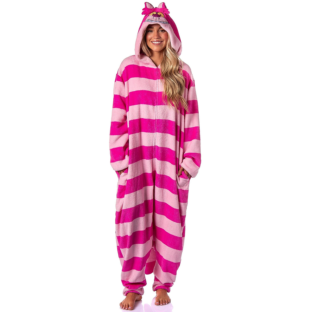 INTIMO Alice in Wonderland Cheshire Cat Unisex Costume Union Suit One Piece Pajama Outfit (Large/X-Large)