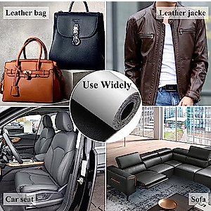 Large Leather Repair Tape (17 X 79 Inch), Self Adhesive Leather Repair Patch, Waterproof, Wear-Resisting, DIY Leather Repair Tape for Sofa, Chair, Car seat, Couches, Handbages, Furniture (Black)