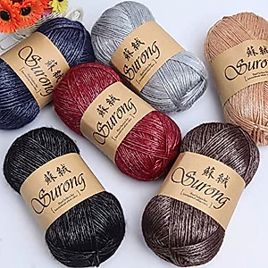 Crochet Yarn, 1 Roll 100g Crochet Yarn Strong Warmth Multiple Colour Hand Knitting Thick Wool Thread Cotton Yarn for Gift (Navy Blue)