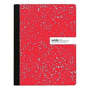 Office Depot® Brand Composition Notebook, 9-3/4" x 7-1/2", Wide Ruled, 100 Sheets, Red