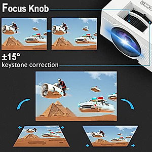 Outdoor Mini Projector Upgrade-8500Lumens Home Theater Movie Projector - 55000 Hours FHD 1080P 170" Screen, Small Portable Bedroom Video Projectors Compatible with HDMI/VGA/TF/AV/PS4 Laptop Smartphone