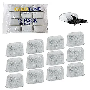 GOLDTONE Activated Carbon Water Filters fits BRAUN Coffee Makers and Brewers Replacement for your BRAUN Charcoal Water Filter (12 Pack)