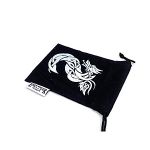 Small Twill Dice Bag - Holds Up To 40 Polyhedral Dice and Closes Tightly with Drawstring (Celtic Knot Dragon)