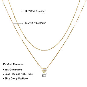 LOKLIFFAI Gold Dainty Choker Necklace Cz Pearl Pendant Necklace Chain Layered Necklace for Women