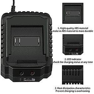 BHY 2.0A Standard Charger for BHY Leaf Blower Battery, Only for BHY Model RC3003 and Model M-16 Leaf Blower Battery