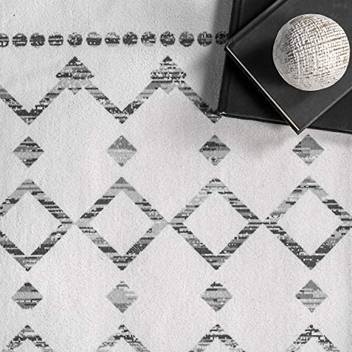 nuLOOM Moroccan Blythe Machine Washable Accent Rug, 2' x 3', Grey