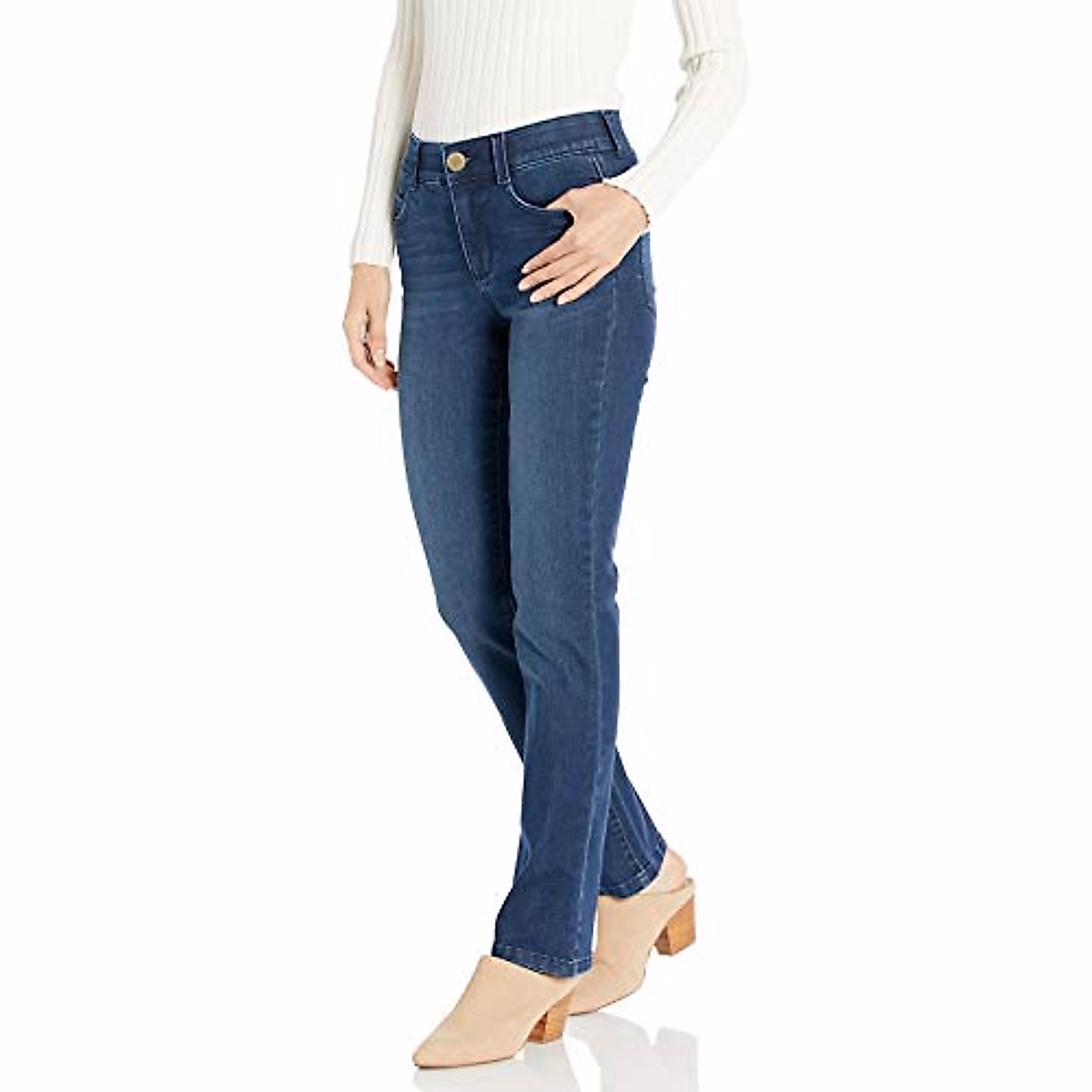 Vintage America Blues womens F'ab Body Sculpt Straight Leg Denim Jeans, Beverly, 8 US