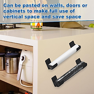 4pcs Trash Bag Holder, Trash Bag Dispenser Roll Holder Wall Mount Shopping Grocery Bag Roll Holder Plastic Trash Bag Organizer for Cabinet Kitchen Home Garbage Organization and Storage Rack (Black)