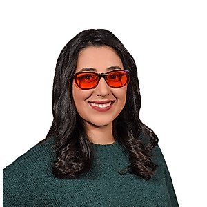 Blue Light Blocking Clip On Glasses - 99.9 Percent Effective Computer Glasses for Men & Women, Durable Lightweight, Reduce Eyestrain, Headaches and Improve Sleep (Nighttime Lens)