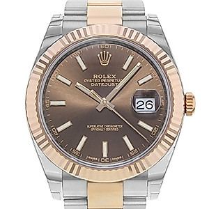 Rolex Datejust Ii 41mm Chocolate Dial Rose Gold and Steel Men's Watch 126331