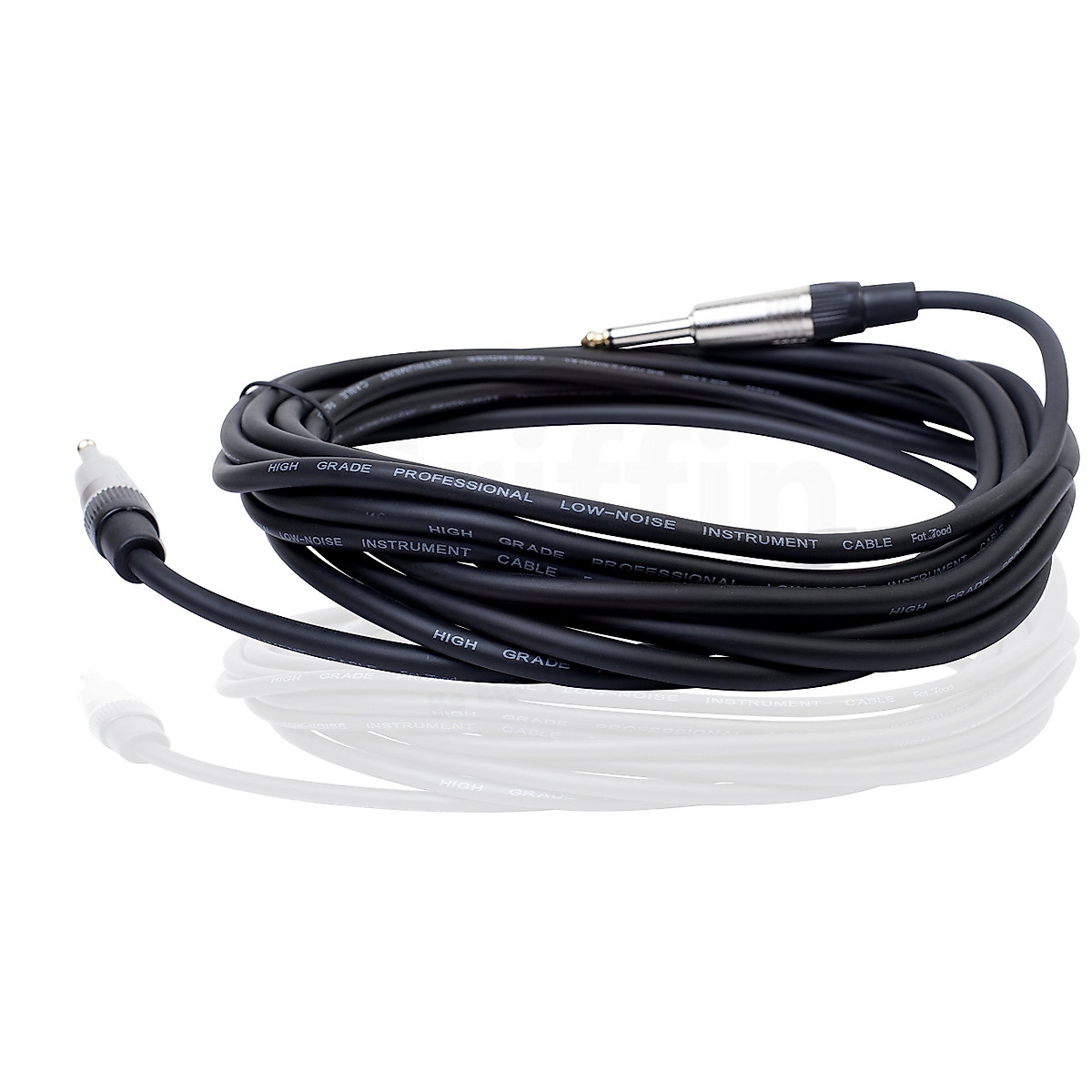 Guitar Cables (10 Pack) Instrument Cord by FAT TOAD | 24 AWG Patch Conductor for Electric Guitar, Bass, Amplifier, Speaker, Keyboard & Recording Studio | Shielded 20FT 1/4 Inch Gold Straight-End Wires