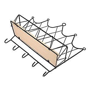 Garneck Rustic Floating Shelves Crown Shaped Wall Shelf Wrought Iron Entryway Key Holder Wall Organizer Sculpture Vase Storage Rack for Home Office