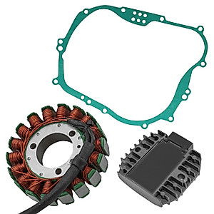 Caltric Stator & Gasket & Regulator Compatible with Kawasaki Lakota 300 Kef300 Kef-300 1995-2000