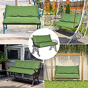 BASANOB Porch Swing Cushions Cover, Three Seat Swing Replacement Cushion Cover, Anti-Fading and Anti-Slip Starp Rope Design Bench Cushion Cover for Outdoor Furniture (Green, 60" W x 40" D x 4" Thick)
