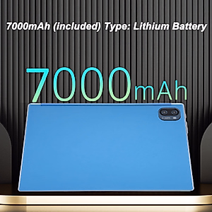 10 Inch Tablet, IPS HD Large Screen HD Blue Tablet 8 Core CPU 4G Network 5GWIFI for Android 11 for Entertainment (US Plug)