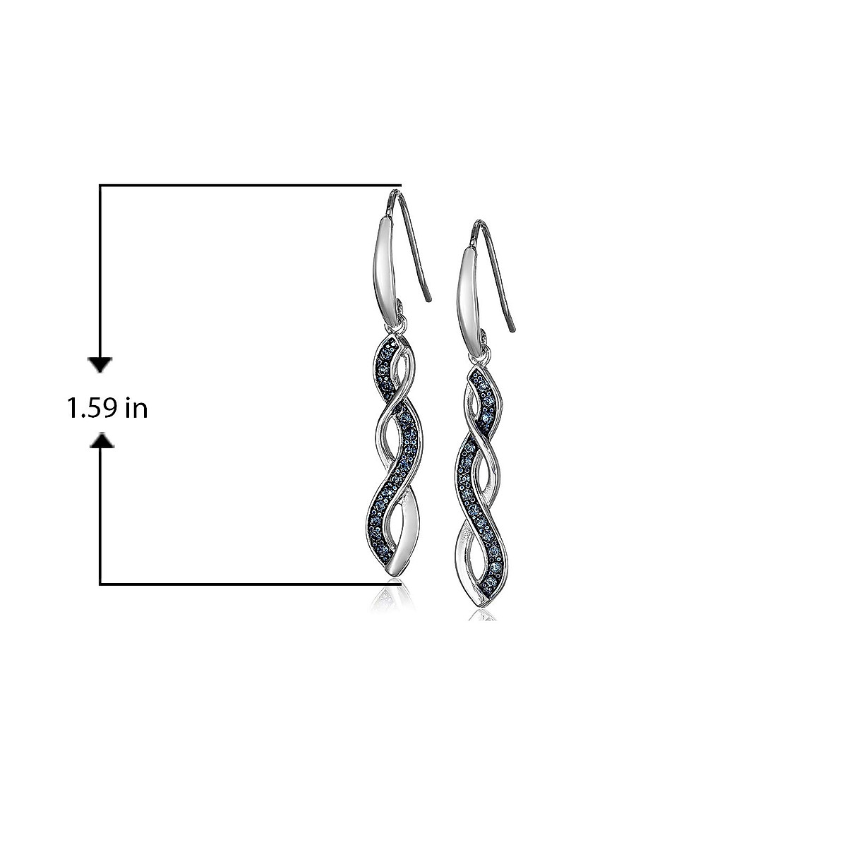 MORGAN & PAIGE 925 Sterling Silver Montana Blue Crystal Twisted Dangle Earrings