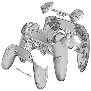 eXtremeRate Full Set Shell with Buttons Touchpad Compatible with ps5 Edge Controller, Clear Black Custom Replacement Decorative Trim Shell Front Back Plates Compatible with ps5 Edge Controller