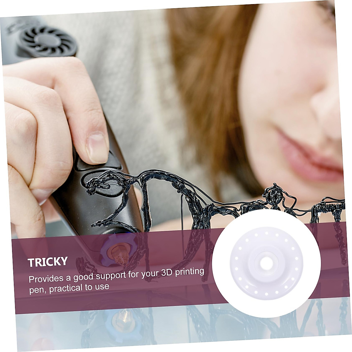 3pcs Pen Base Plastic 3D Pen Holder Printing Brush Base Printing Pen Storage Stand Printing Brush Stand 3D Printing Pen Support Printing Pen Storage Holder Printing Pen Stand