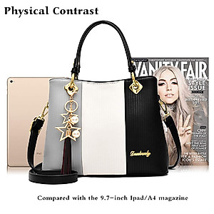 Chikencall® Women Clacssic Tote Bag Fashion Handbag and Purses designer PU leather Shoulder Bag Top Handle Satchel with Star Pendant