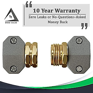 DBR Tech Garden Hose Repair Kit, Male and Female Solid Aluminum Alloy Connectors, Heavy-Duty Rust Resistant Coupler Supports High Water Pressure Systems, 1 Pack