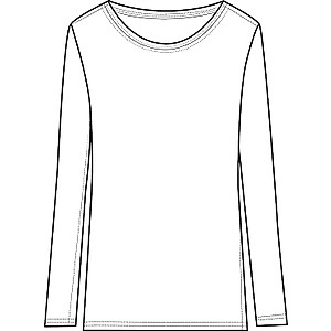 Natural Uniforms Women's Under Scrub Tee Crew Neck Long Sleeve T-Shirt (Black, X-Large)