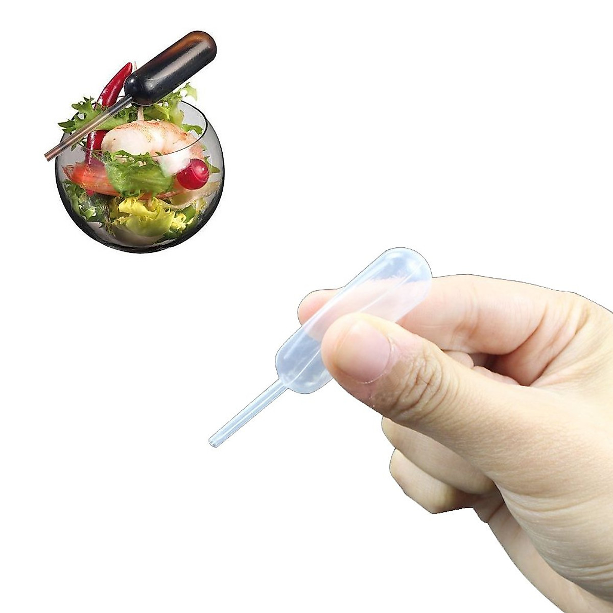 Zehhe 50Pcs 4ml Clear Plastic Transfer Liquid Dropper Pasteur Pipettes