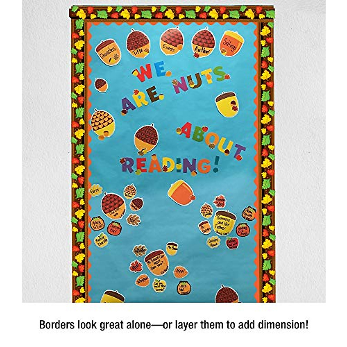 Carson Dellosa – Autumn Leaves Pop-Its Straight Borders, 3D Fall Classroom Décor, 8 Strips