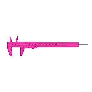 BRAWNA 1 Pc Brow Pro Measuring Tool with 1 Eyebrow Ruler Sticker - Double Scale Eyebrow Ruler for Microblading - Eyebrow Mapping - Caliper Vernier - PMU Supplies - Eyebrow Calipers Ruler Plastic- Pink