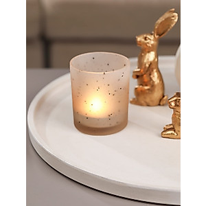 DN DECONATION White Wood Tray, Large Decorative Tray for Coffee Table, Ottoman, Decorative Round Trays, Accent Tray for Dining Room, Living Room, Farmhouse Decor