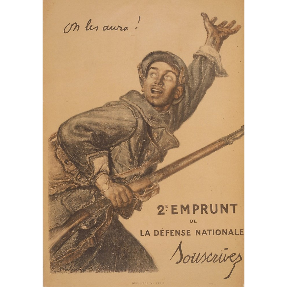 Posterazzi On les aura 2e Emprunt de la D_fense Nationale 1916 Poster Print by Abel Faivre, (18 x 24)