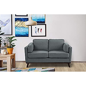 Lexicon Averi Textured Fabric Love Seat, 62" W, Gray