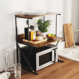 aboxoo Printer Stand 3 Tiers Organizer Shelves Large Size High Capacity Storage Desk Shelves for Home Office Printer Fax Book Heavy Duty Rack