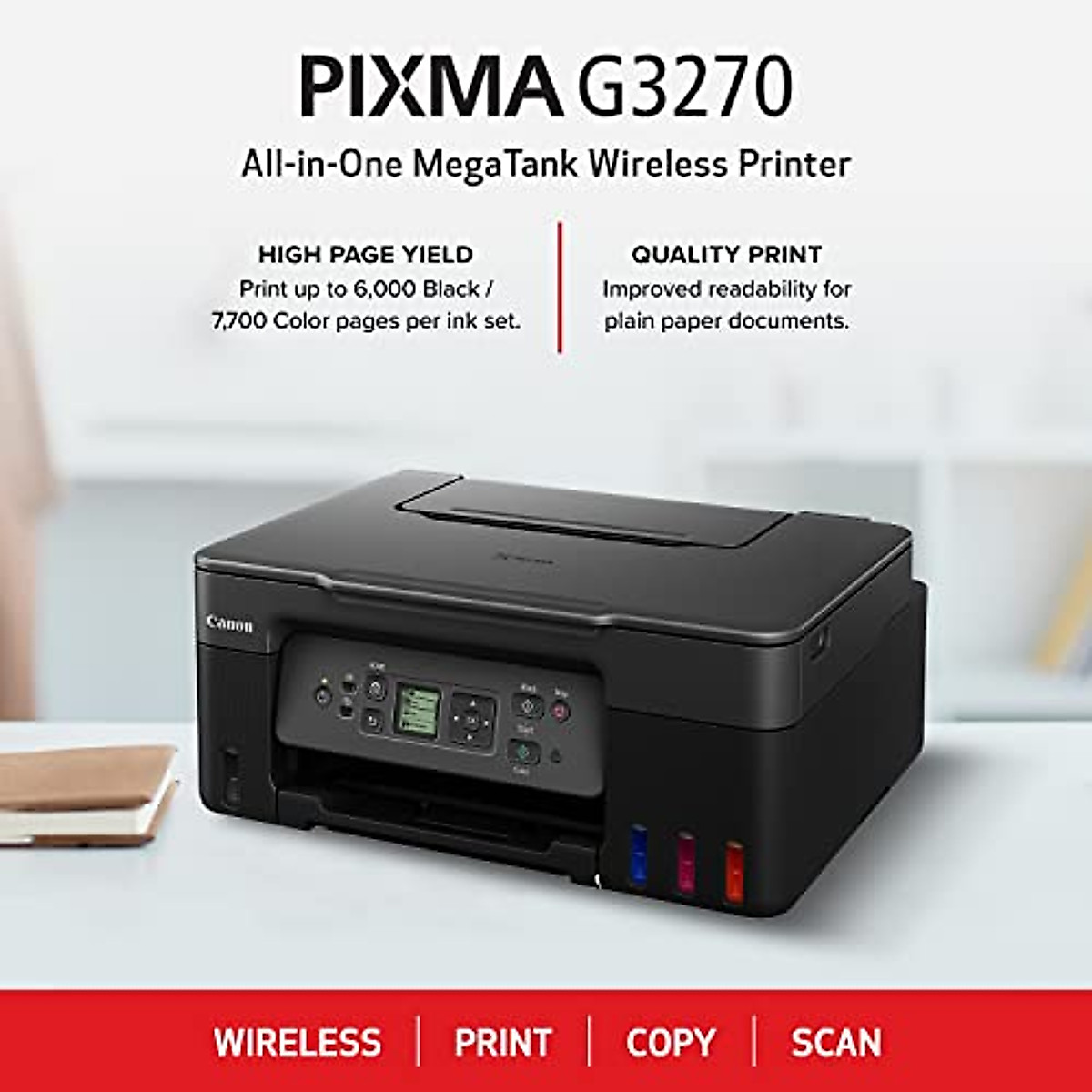Canon PIXMA G3270 - Wireless MegaTank All-in-One Printer